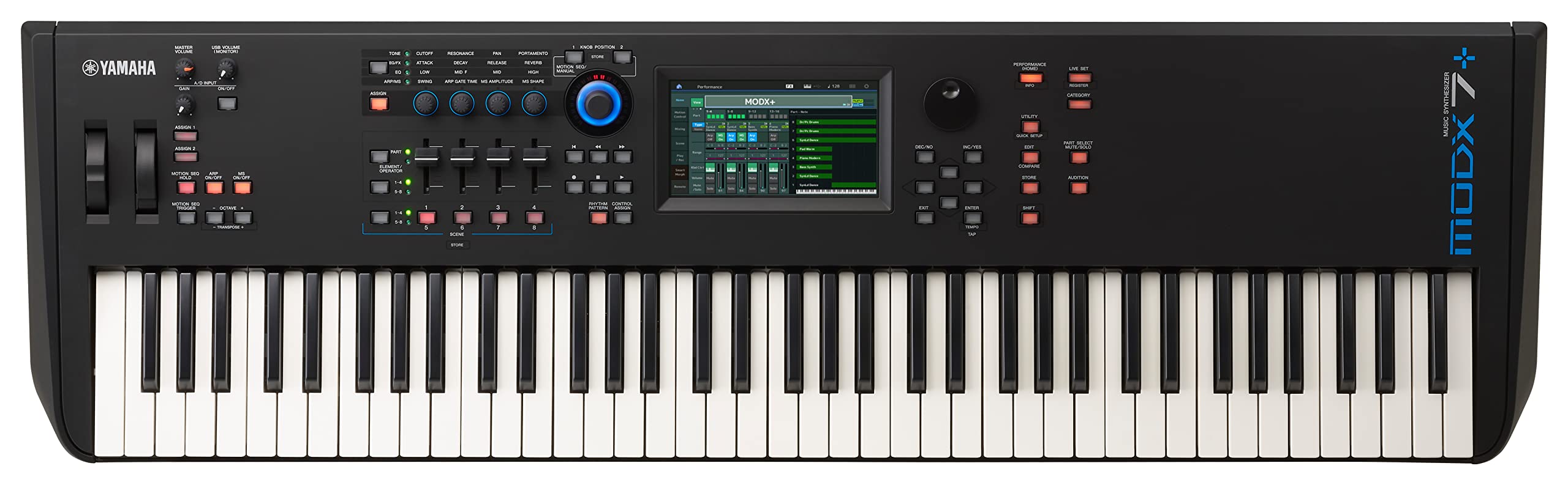 Yamaha MODX8+ 88-Key Synthesizer Workstation + Yamaha FC4A Assignable Piano Sustain Foot Pedal