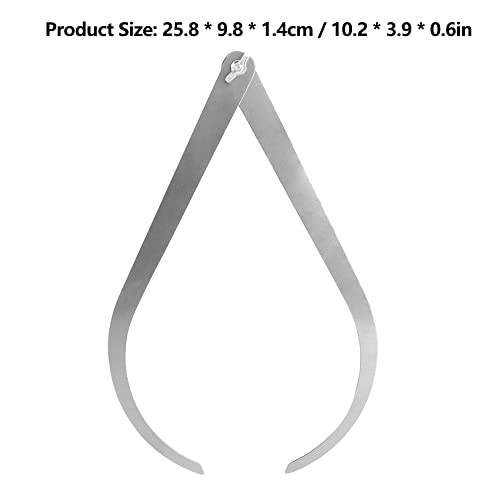 Watris Veiyi 10inch Clay Caliper Tool, Stainless Steel Caliper Clay, Measuring Pottery Tool, Bent Leg Stainless Steel Caliper, Inside Outside Caliper, Sculpture Ceramic Tool for Carving Modeling
