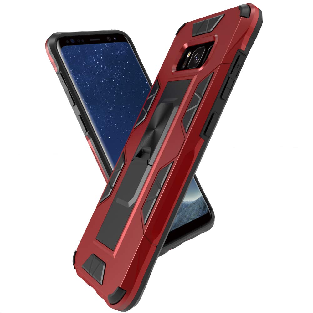 Samsung Galaxy S8 Case | Military-Grade Protection | 12ft. Drop Tested Protective Case | Kickstand | Magnetic Car Mount Holder | Compatible with Galaxy S8 - Red