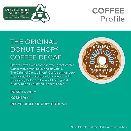 The Original Donut Shop Decaf Keurig Single-Serve K-Cup Pods, Medium Roast Coffee, 48 Count (Pack of 1)