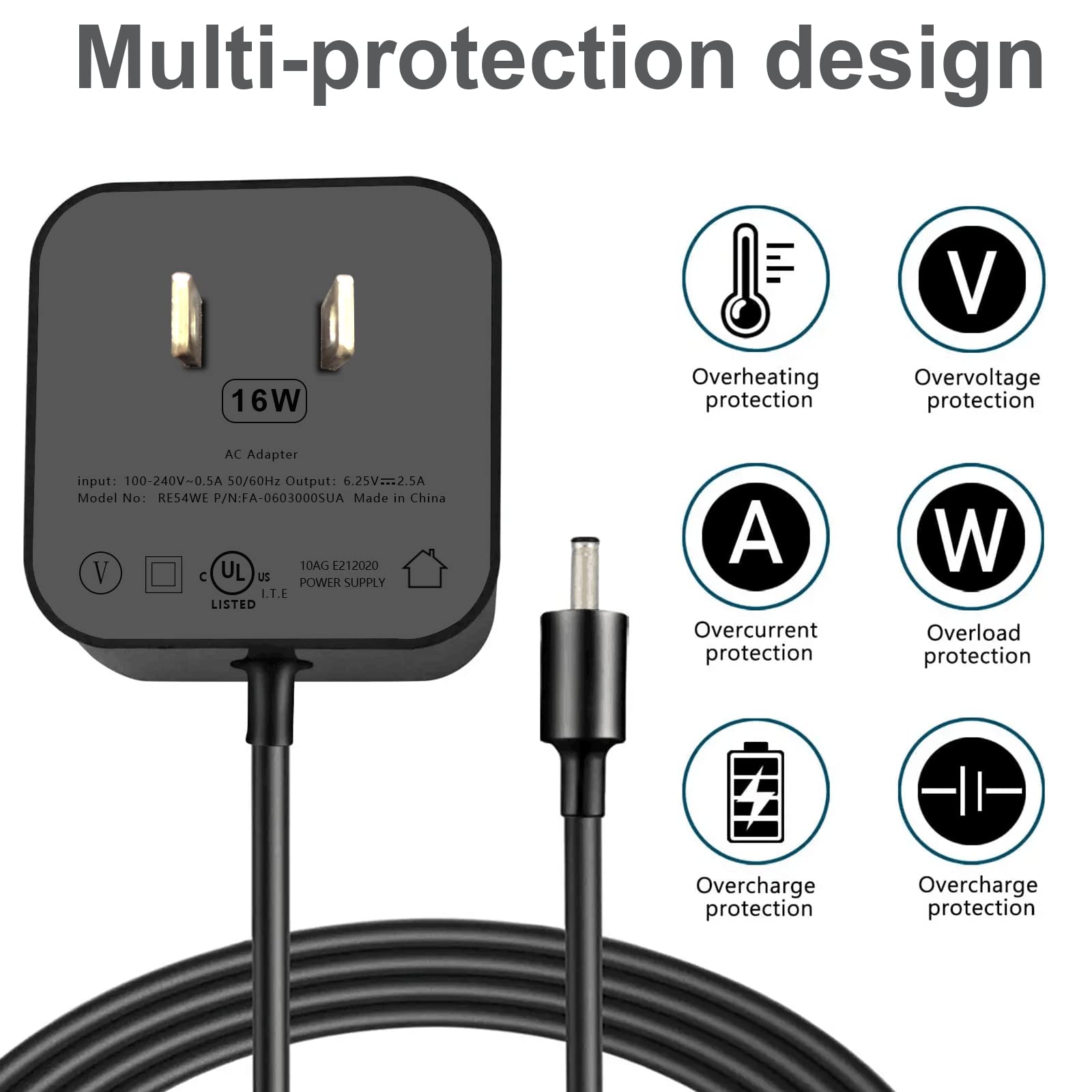 ZTTXL 16W Power Adapter AC DC Adapter Replacement for Fire TV CL1130,Digital HD Streaming Media Player Fire TV Box 1st Generation Power Supply Switching Charger Plug Cord, 5 Ft AC Adapter Power Cord