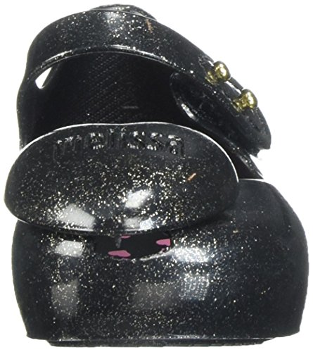 Mini Melissa Baby-Girl's Mini Ultragirl Heart ME Ballet Flat, Black, 6 Medium US Toddler