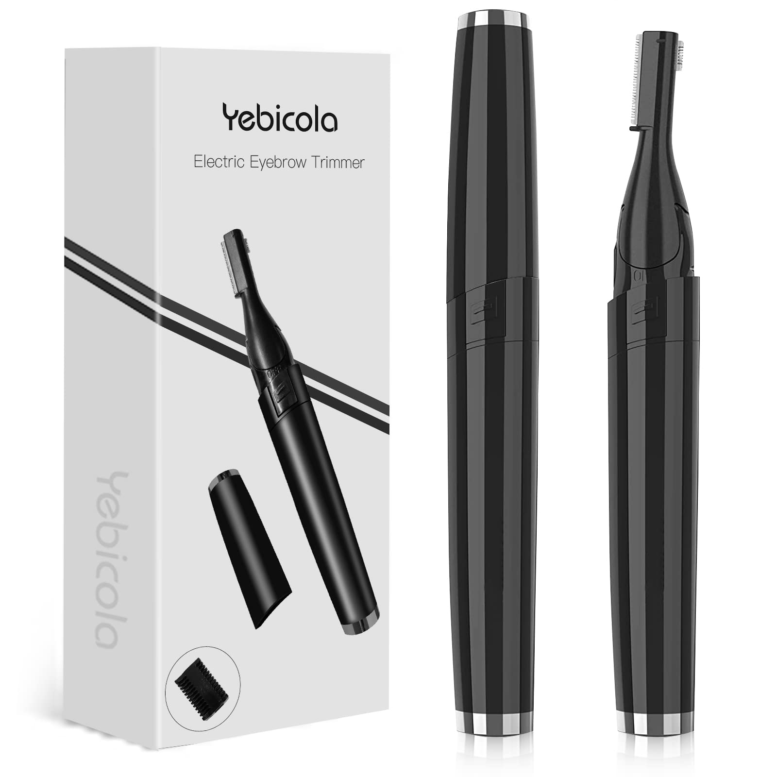 Yebicola Electric Eyebrow Trimmer, Face Razor for Women & Men, 2 in 1 Dual Blade Head, Smooth Pivoting, Easy to Carry, Sharp Blades Guarantee