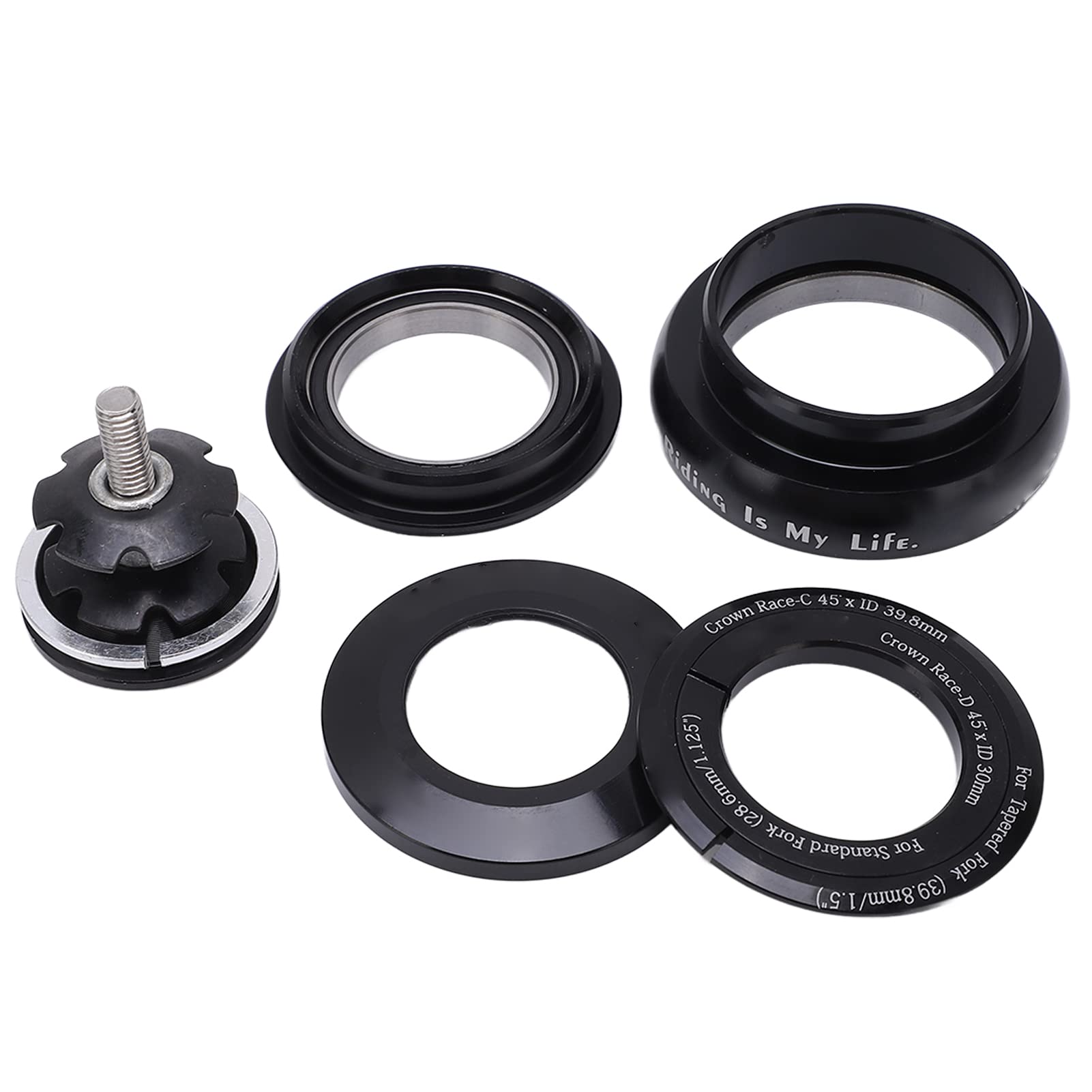 Shanrya Road Bike Headset Bearings, CNC Process Smoother Surfaces Flexible Rotation Mountain Bike Bowl Group Rust Proof for Road
