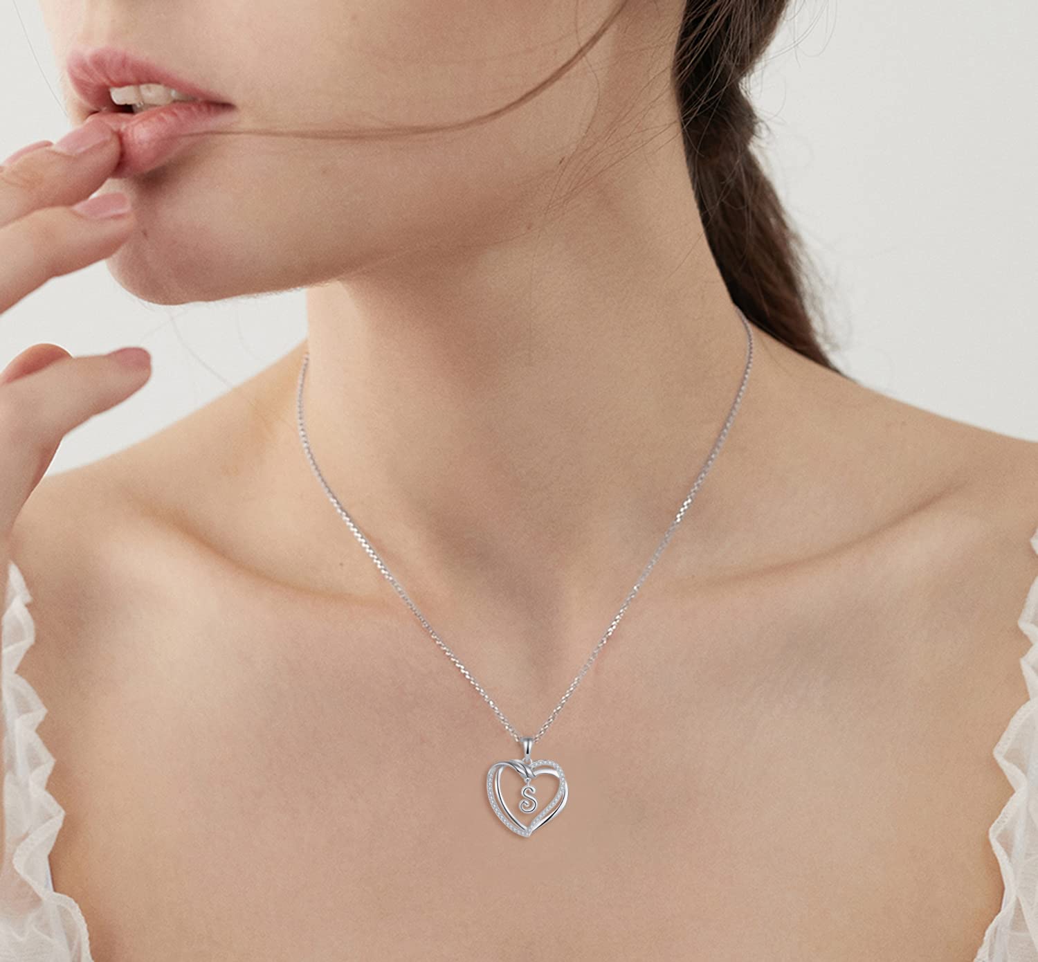 STARCHENIE A Necklace Initial Sterling Silver Heart Letters A Pendant Necklace for Women