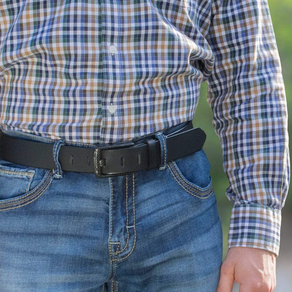 Nickel Smart Carbon Fiber Wide Pin Black Belt - 44"