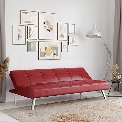 Serta Rane Vegan Leather Futon, Red