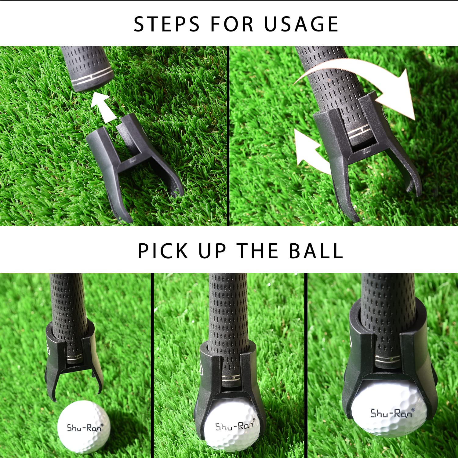 Shu-Ran 5Pcs Golf Ball Retriever Golf Ball Picker Upper Golf Ball Pickup Tool for Putter 4 Prongs Golf Ball Grabber