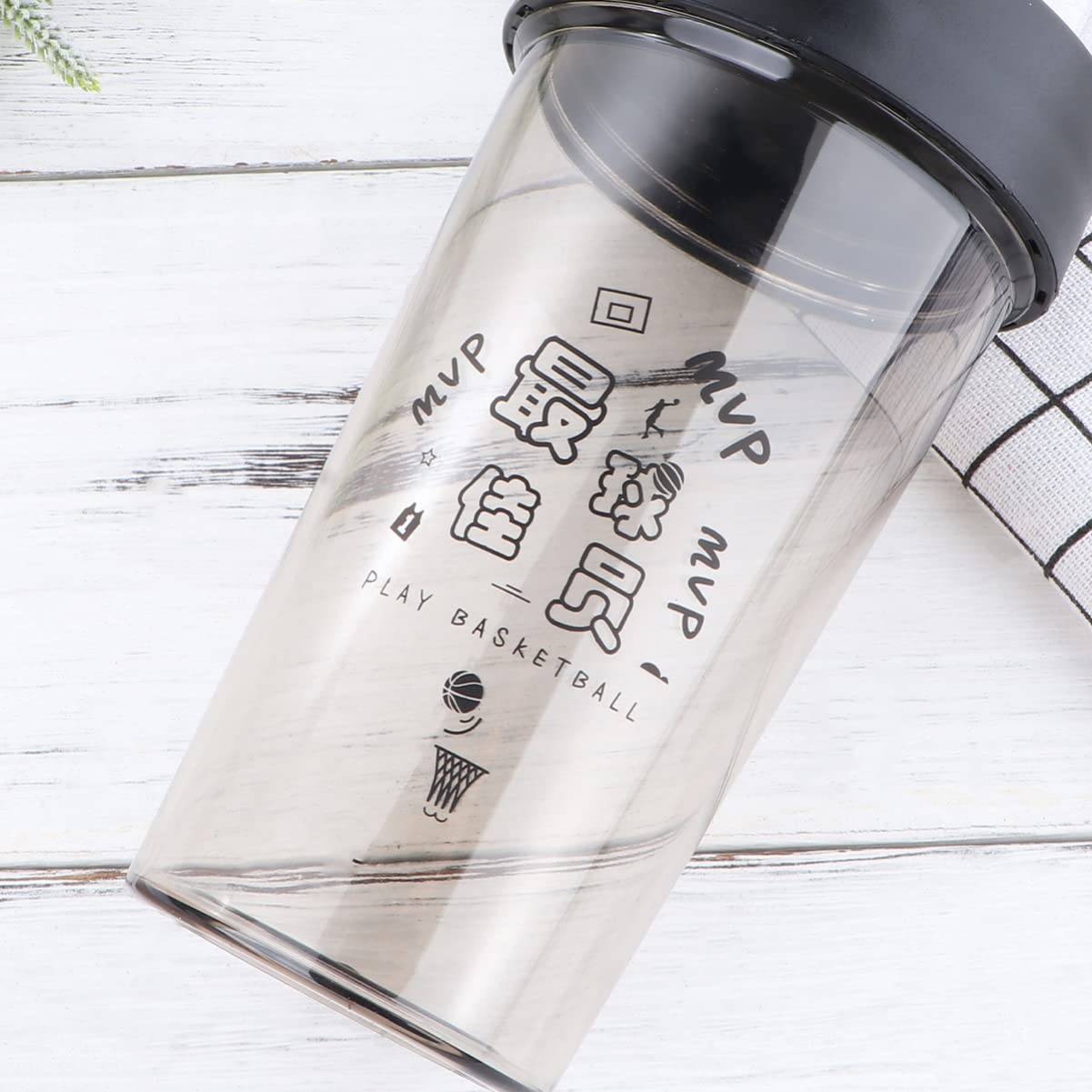 Tofficu Basketball Water Bottle Plastic Water Cup 500ml Creative Shooting Basket Water Bottle Fun Water Bottle Basketball Game Bottle for Students(Black)