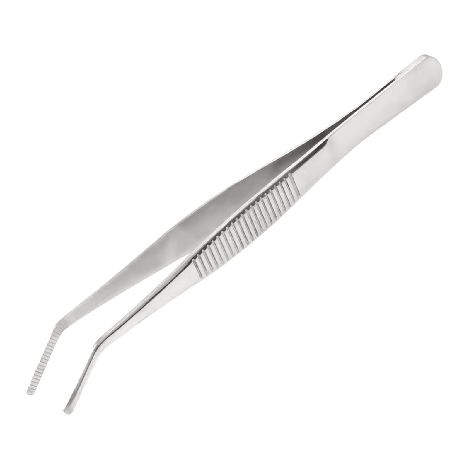 YEEPSYS Stainless Steel Tweezers, Multipurpose Tweezers with Curved Serrated Tip, Precision Forceps for Craft Repairing, garden DIY crafting