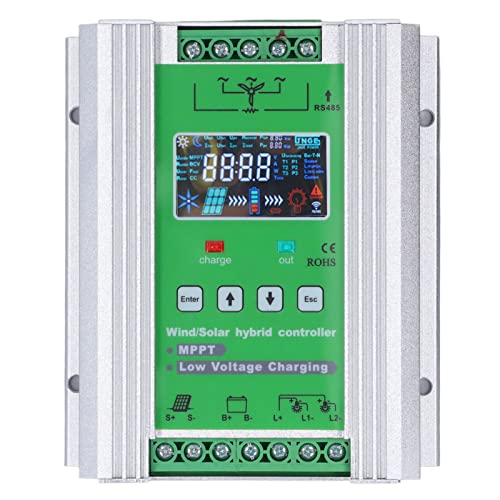 Wind Solar Hybrid System MPPT Charge Controller with Dump Load, 12V/24V/48V MPPT Boost Charge Regulator, 1000W Wind 1000W Solar, for Wind Solar Hybrid System(DC12V 24V 48V)