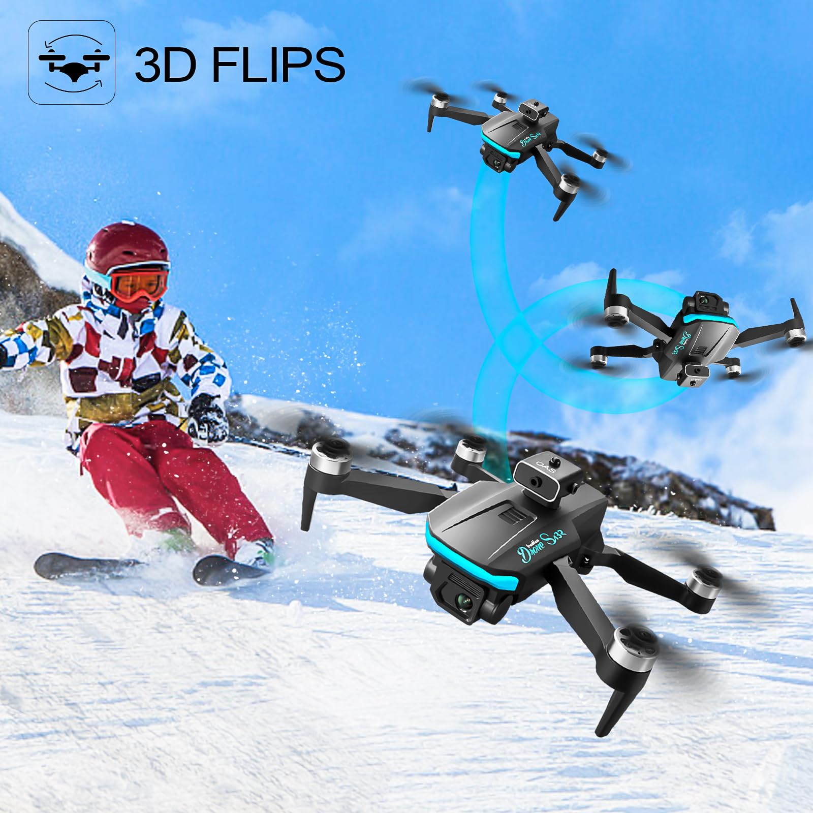 NUNUBE TOY Drone, Mini Drones with Camera, RC Drone for Adults, 2 Batteries Foldable Drone, FPV Drone for Beginners, 40 Mins Flight Time Quadcopter Profesional Video Drone for Kids