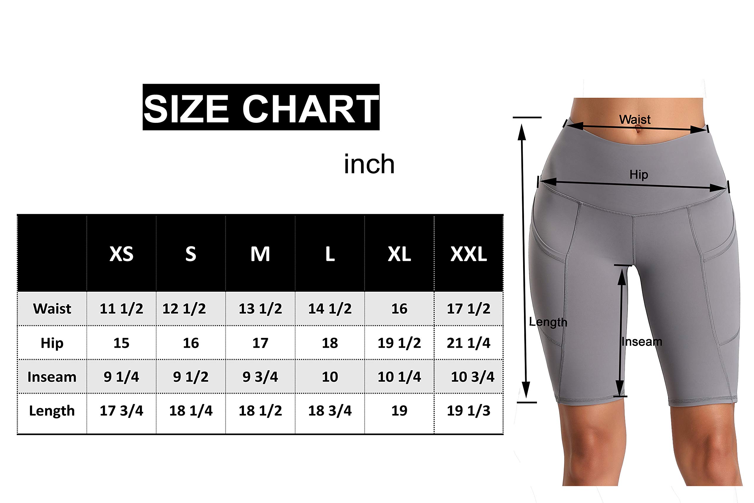 Oalka Women's Yoga Short Side Pockets High Waist Workout Running Shorts Black L