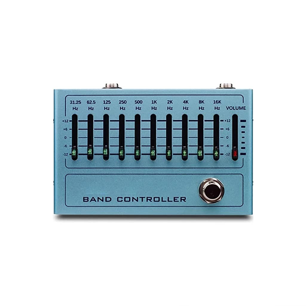 SHYPT Controller Equalizer 10 Band EQ Pedal for Guitar & Bass True Bypass 31.25Hz to 16kHz Equalizer Effect Pedal