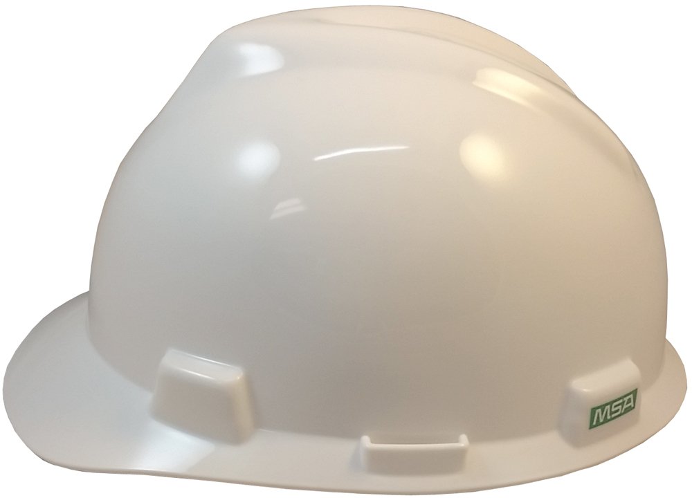 MSA V Small Size Cap Style Hard Hats w/FasTrac III Suspensions and Handy Tote Bag - White