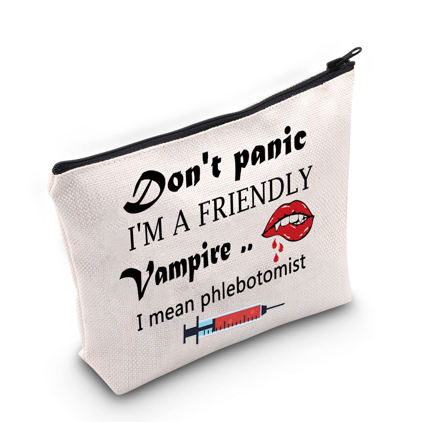 MNIGIU Phlebotomist Cosmetic Makeup Bag Phlebotomy Technician Gift I Mean phlebotomist Zipper Pouch Bag For Technician Hematologist Nurse (phlebotomist bag)