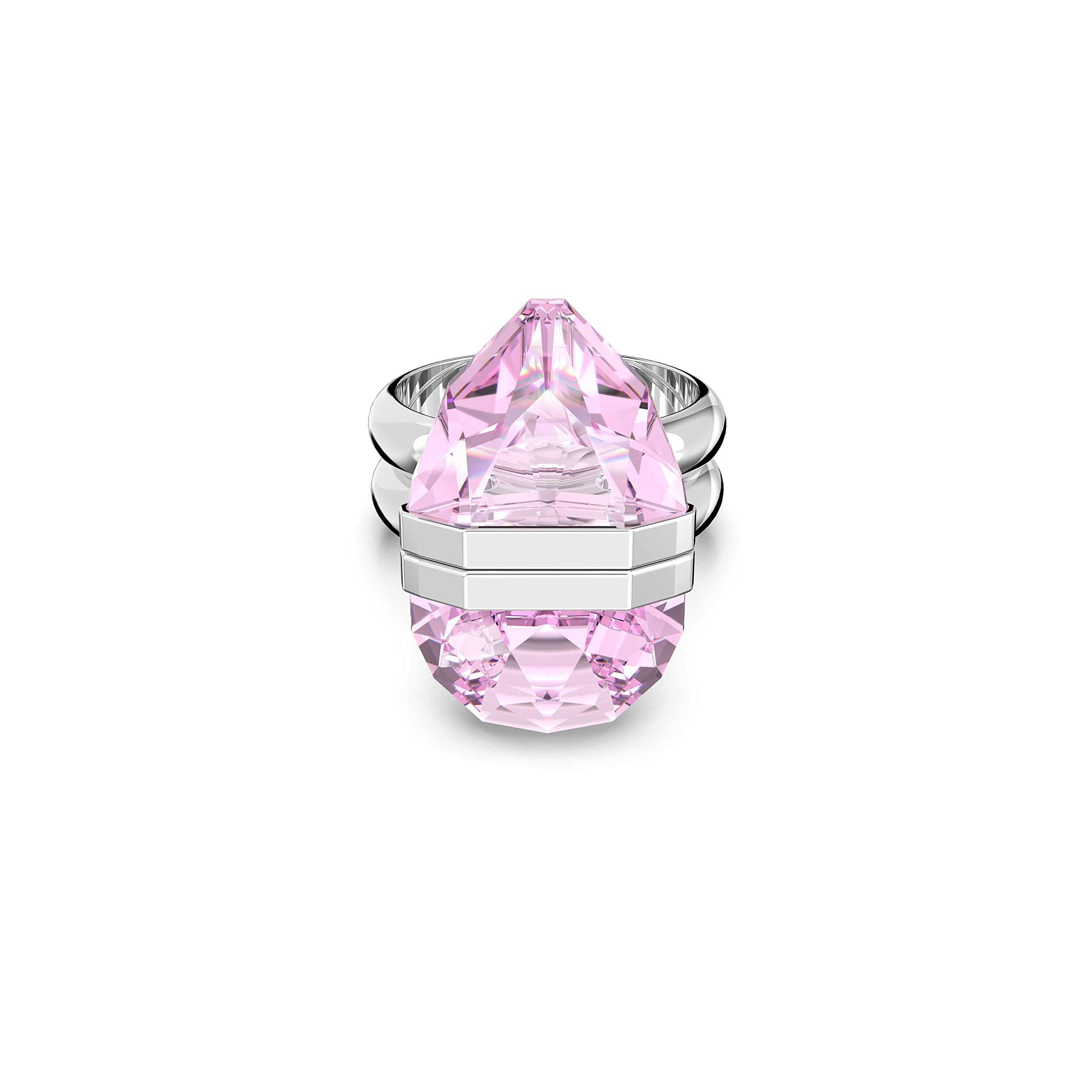 SWAROVSKI Lucent ring, Magnetic, Pink, Rhodium plated, Size 9