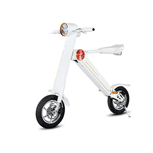 Wonzoneddzxc Electric Bicycles Electric Scooter Smart City Walking Electric Bicycle Mini Folding Electric Bike Instead Walking Tool li-ion ebike (Color : White)