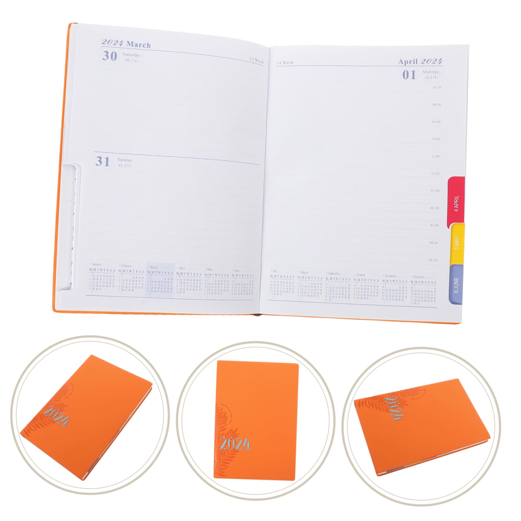 NUOBESTY Notebook Note Pad Notepad Calendar 23-24 Monthly Planner Daily Planner Teacher Planners and Lesson Planner Efficient Plan Pad School Planner Date Plan Pad A5 Soft Surface Schedules