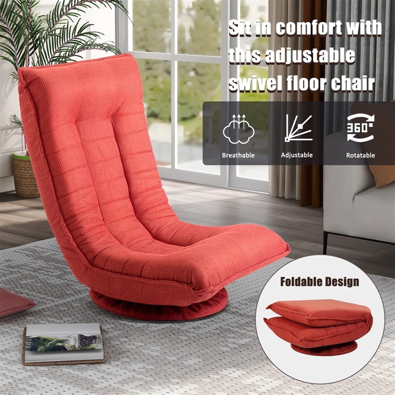 WJHSPsf Bean Bag Chairs Rotary Folding Sofa Video Game Chair Floor Leisure Sofa Chair