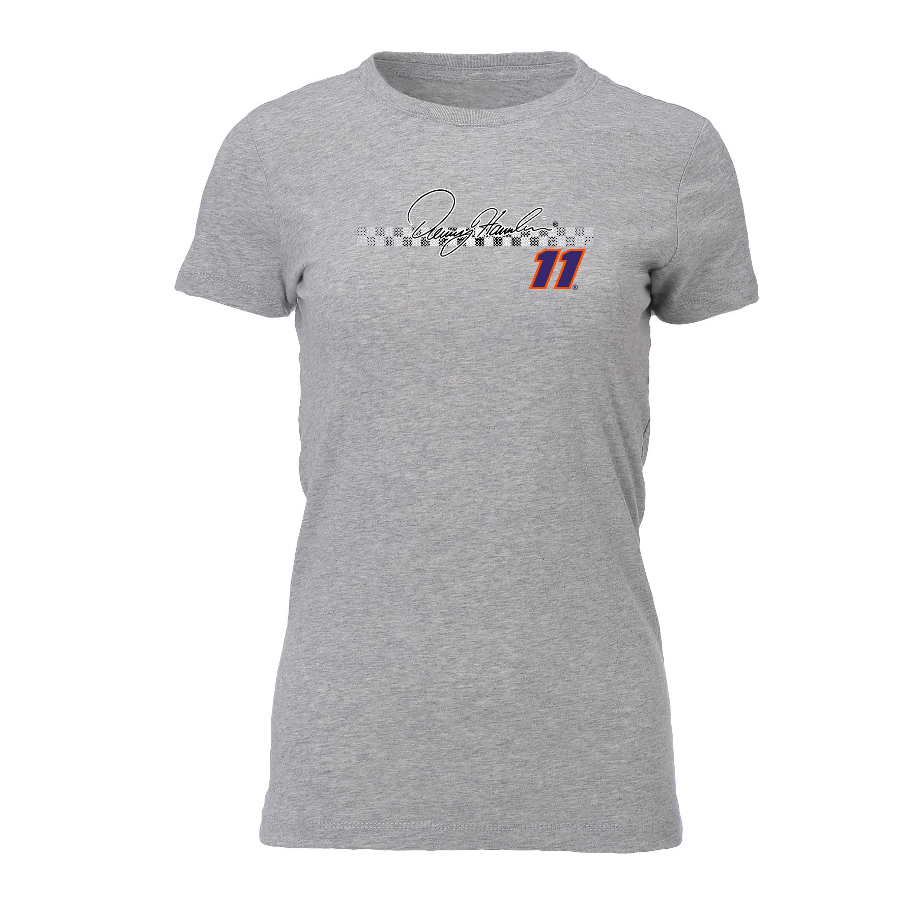 Ouray Sportswear NASCAR Women's Vintage Sheer Tee Denny Hamlin, Heather Grey, Medium
