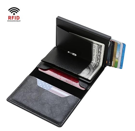 Smart Card Clip Wallet with Durable One-Press, Quick-Access Card Holders, Integrates Cutting Edge Tracking & RFID Blocking Technology