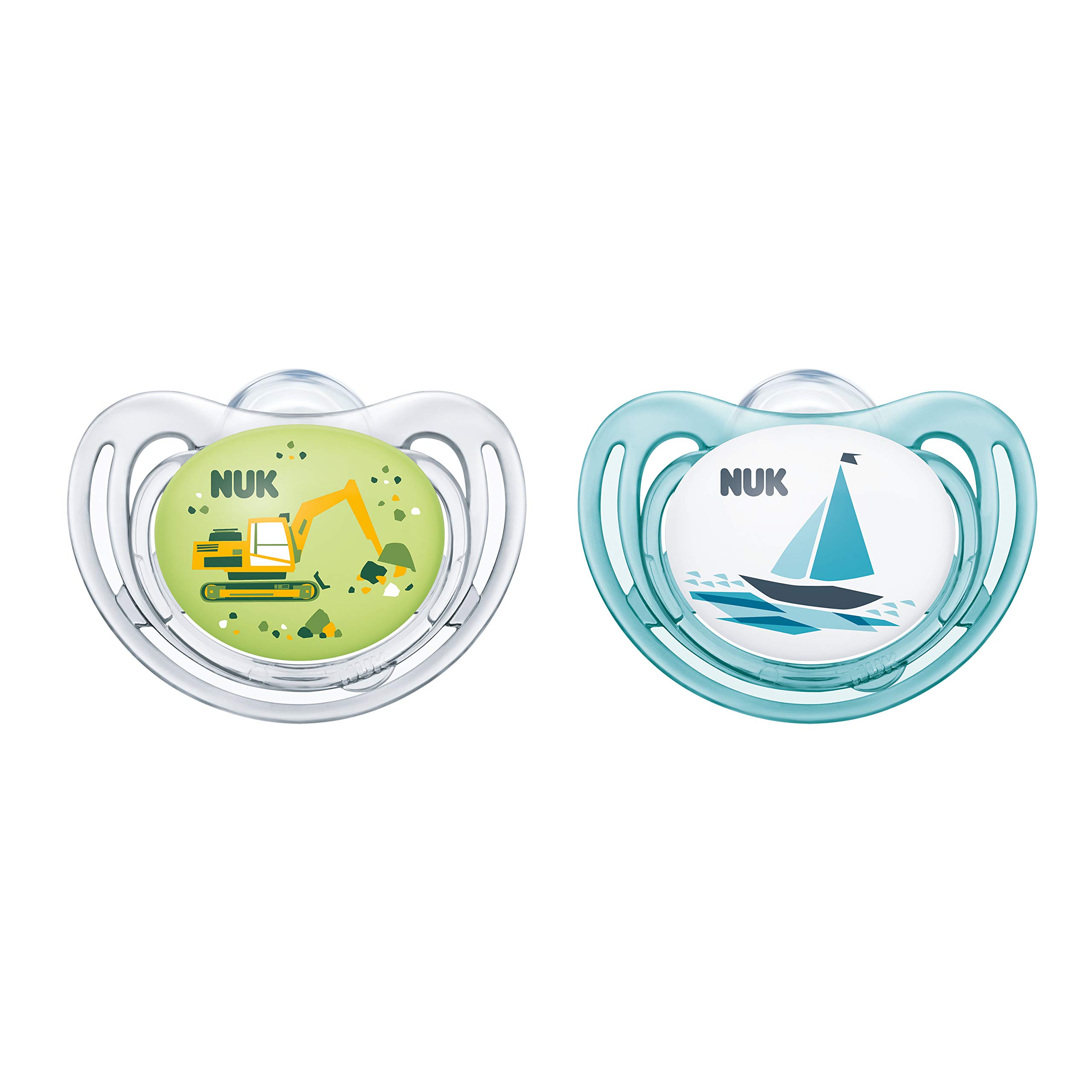 NUK Airflow Orthodontic Pacifiers, Boy, 6-18 Months, 2-Pack, Colors May Vary