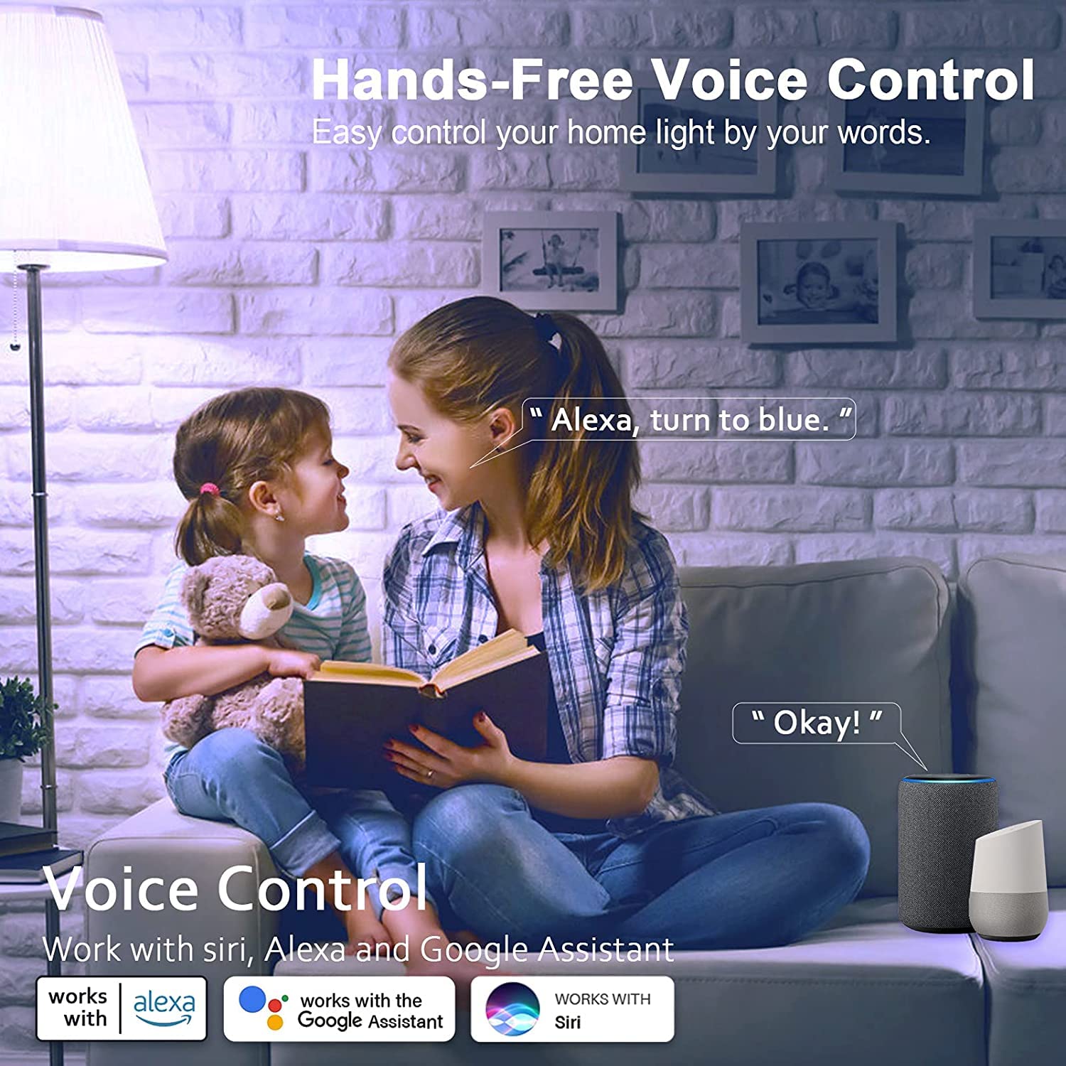 Smart Light Bulbs That Work with Alexa, Color Changing Dimmable 2.4Ghz WiFi Bulbs, A19 7W 600LM No Hub Required Peteme Smart Life Bulbs with APP Control, Echo, Google Assistant Compatible, 4 Pack