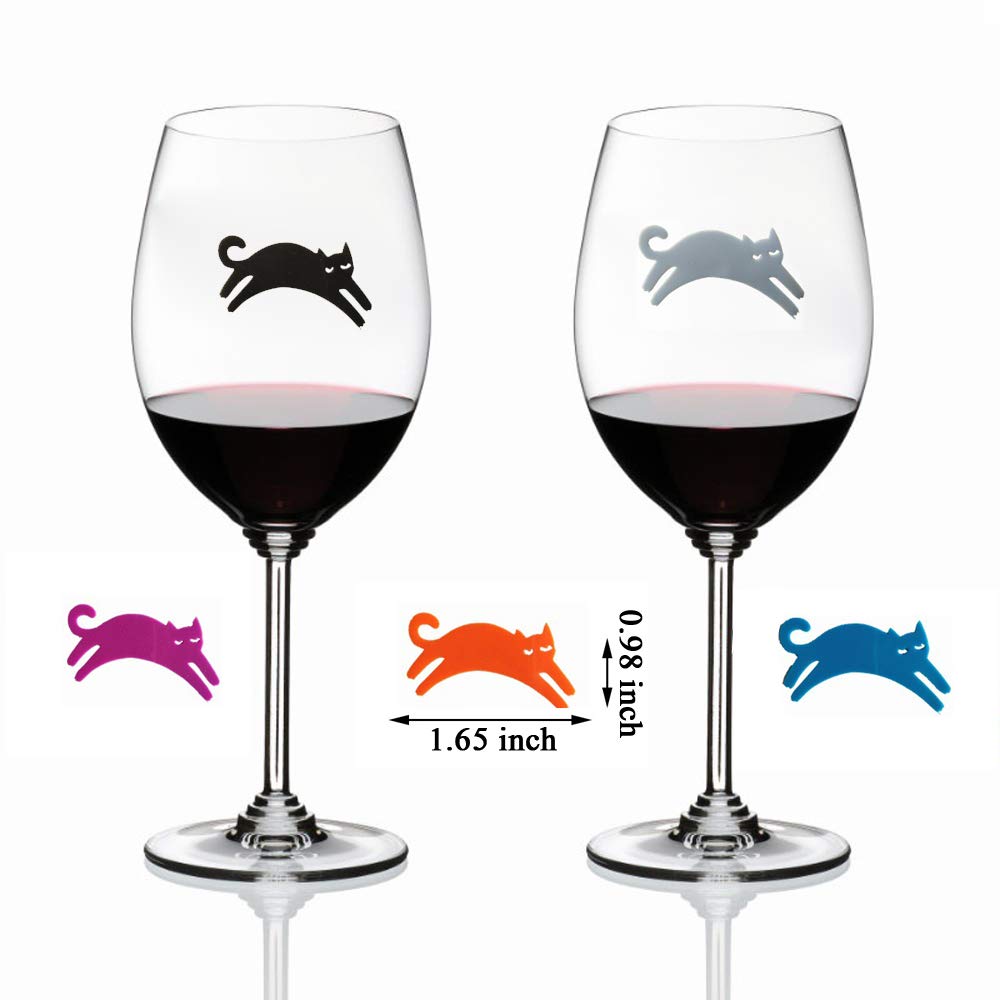 WZT 30 Pieces Silicone Drink Markers Wine Glass Markers Wine Charms Wine Glass identifier for Bar Party Family Drink Charms Multi,Dinner Parties