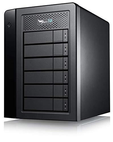Promise Technology Pegasus32 R6 48TB (6x8TB) Hybrid Thunderbolt 3 or USB32 Direct Attached RAID Storage, High Performance External Hard Drive (P32R6HD48US)