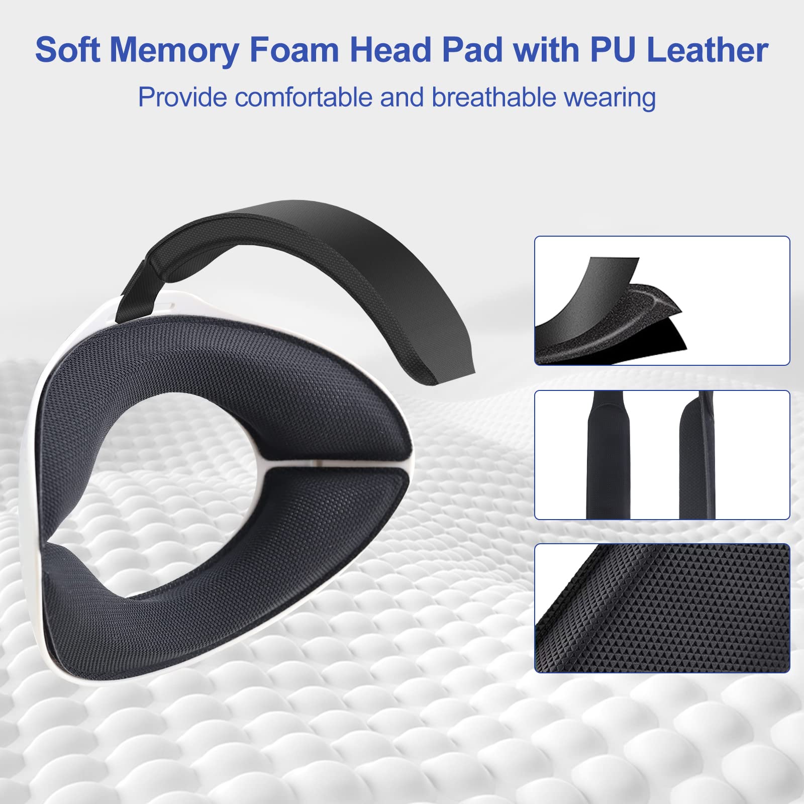 VR Replacement Head Strap for Oculus Quest 2,Ergonomic Comfortable Design Headset Adjustable Replacement Accessory for Quest 2 Elite Strap Lightweight Wear to Gaming/Movies