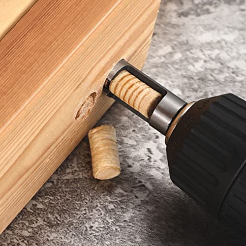 Wood Plug Cutters, 8 Pcs Straight and Tapered Plug Cutter Set 1/4", 5/16β, 3/8", and 1/2" Taper Cutting Tool Cork Drill Bit Knife Set with 1/4 Hex Shank