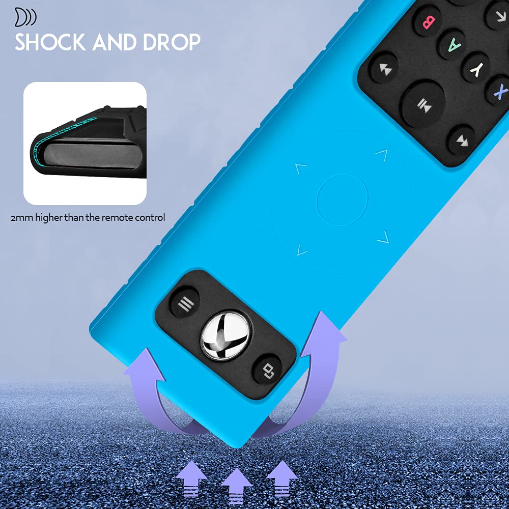 Silicone Protective Case for PDP Gaming Multipurpose Media Remote Control: Xbox Series X|S/Xbox One/Xbox, PDP Xbox One Anti-Slip and Anti-Drop Remote Control Protective Cover (Glow Blue)