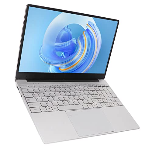 YEmirth 15.6in Laptop LPDDR4 16GB M.2 512G FHD Screen Silver Laptop Computer with Backlit Keyboard 100‑240V[B1]