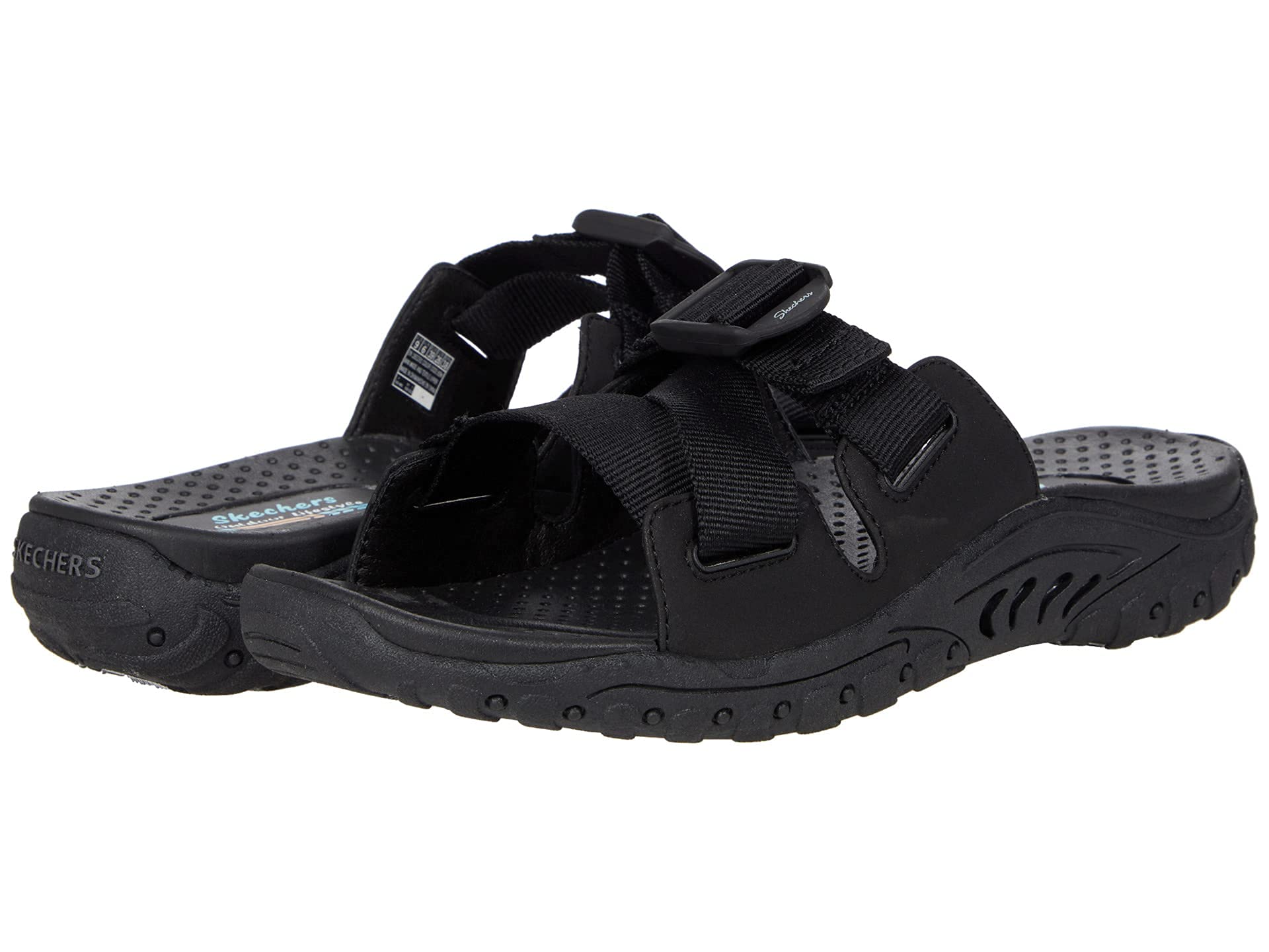 Skechers Women's Reggae-Better Alone Sport Sandal, Black/Black, 11