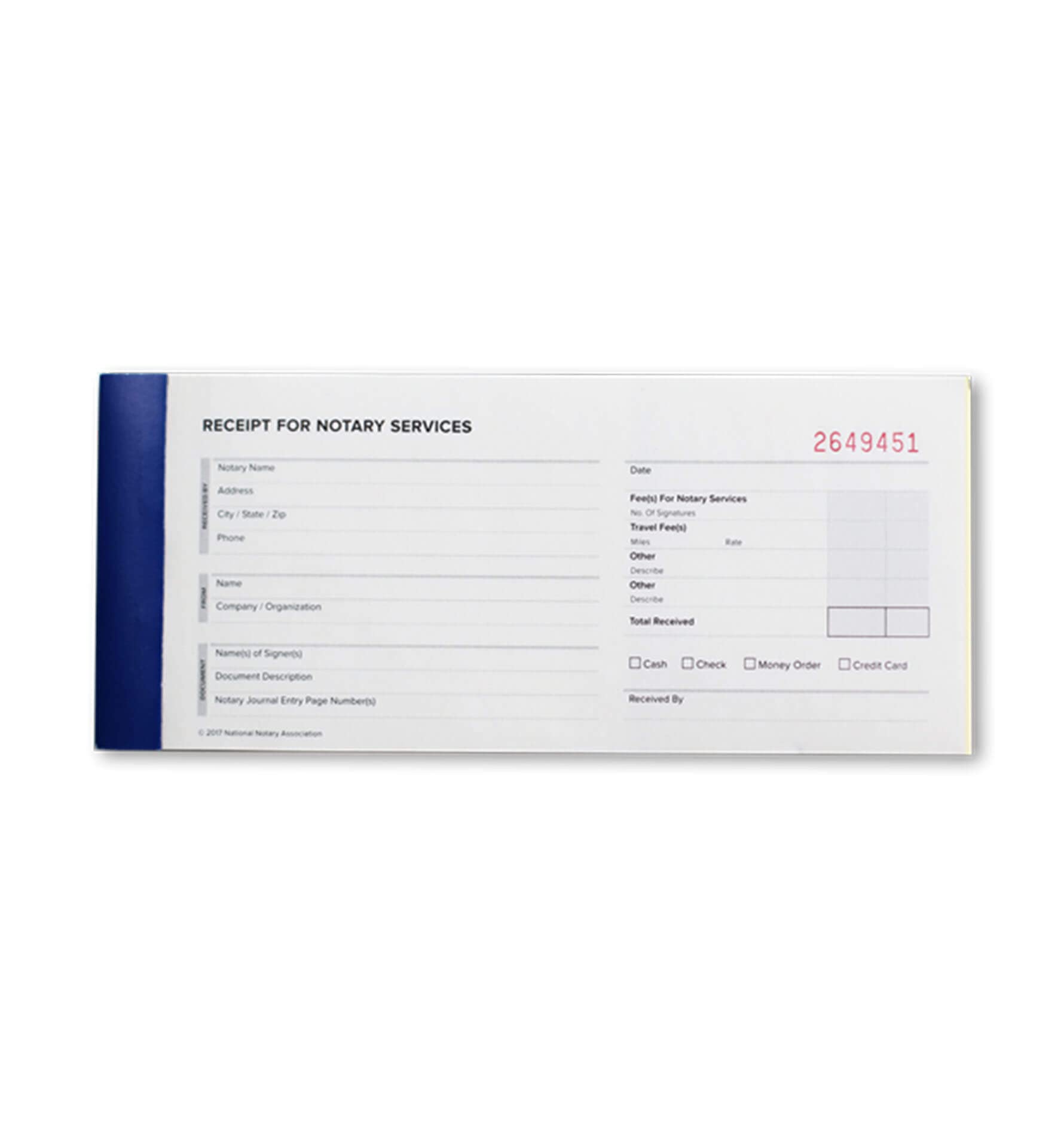 National Notary Association Notary Receipt Book – includes 50 Two-Part Carbonless Receipt Forms – Compact Receipt Book for Notaries – 8-5/8" W x 3-11/16"
