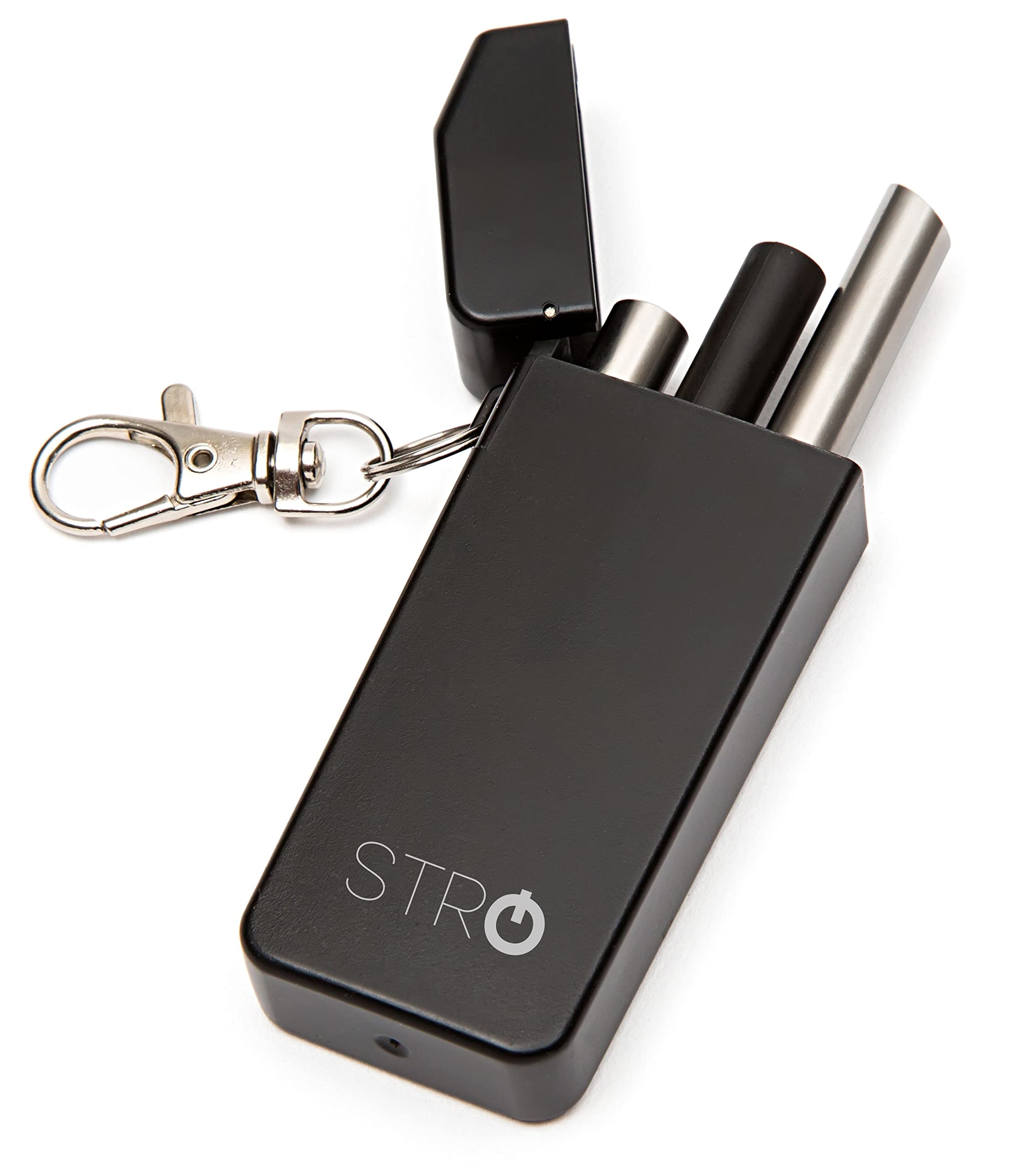 STRO Portable Reusable Metal Straw with Travel Case & Built-in Cleaning Brush, Stainless Steel Straws Drinking Straw for 20 and 30 oz Tumblers, Cans, Bottles, Cups