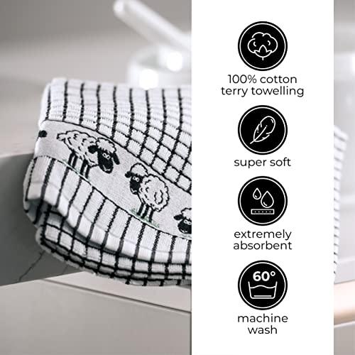 Samuel Lamont Poli Dri 100% Cotton Dish Towel - Black Sheep