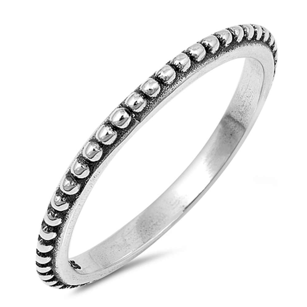 Oxford Diamond Co Sterling Silver Celtic Beaded Band Ring Sizes 10