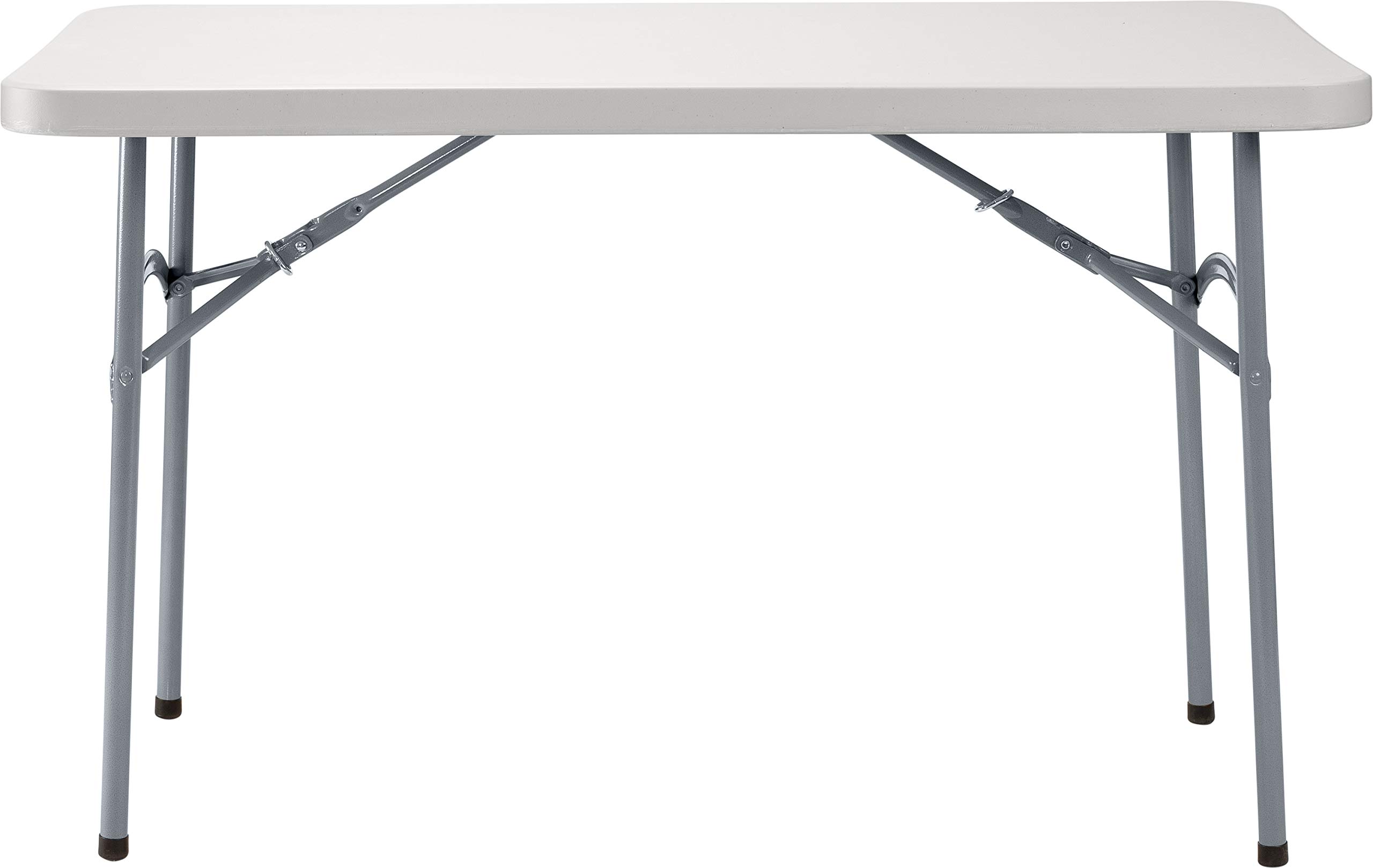 National Public Seating BT3000 Series 30 x 60 Inch Heavy Duty Blow-Molded Plastic Folding Table with Gravity Slide Lock for Banquets, Speckled Grey