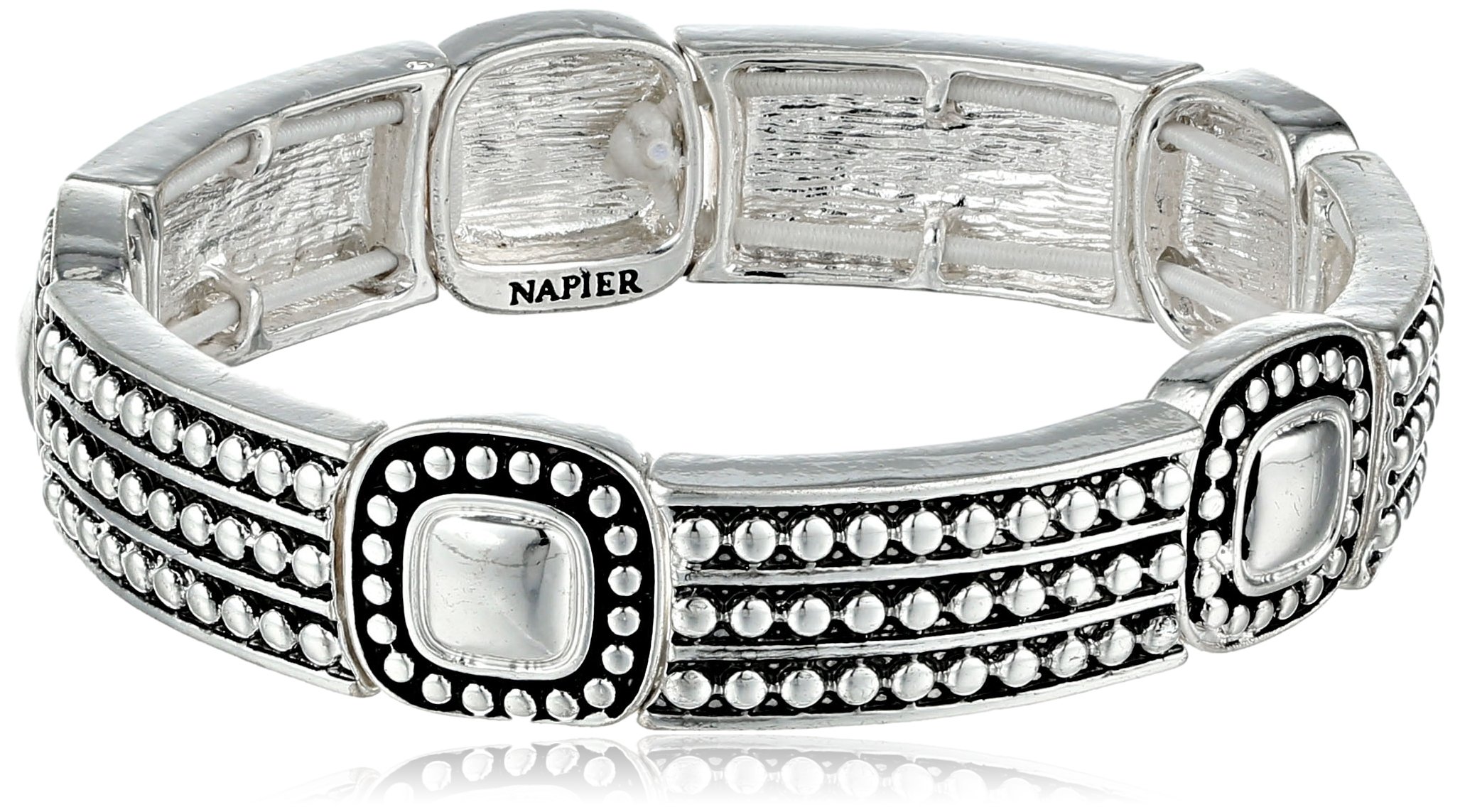 Napier "Well Suited Silver-Tone Stretch Bracelet