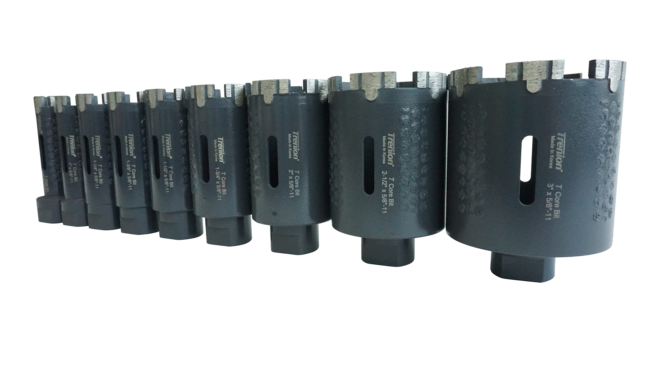 Trenion, T Core Drill Bits 1-3/8 Inch Advanced Technology on Diamond T Shape Segments for Hard Stone Concrete Marble Granite Brick for Dry Wet Drill Hole Saws 5/8"-11 Thread