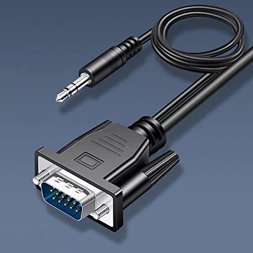VINGVO VGA to HD Multimedia Interface Converter, 3.5mm Sound Cable USB Power Supply VGA Adapter 1080p for Laptop for TV