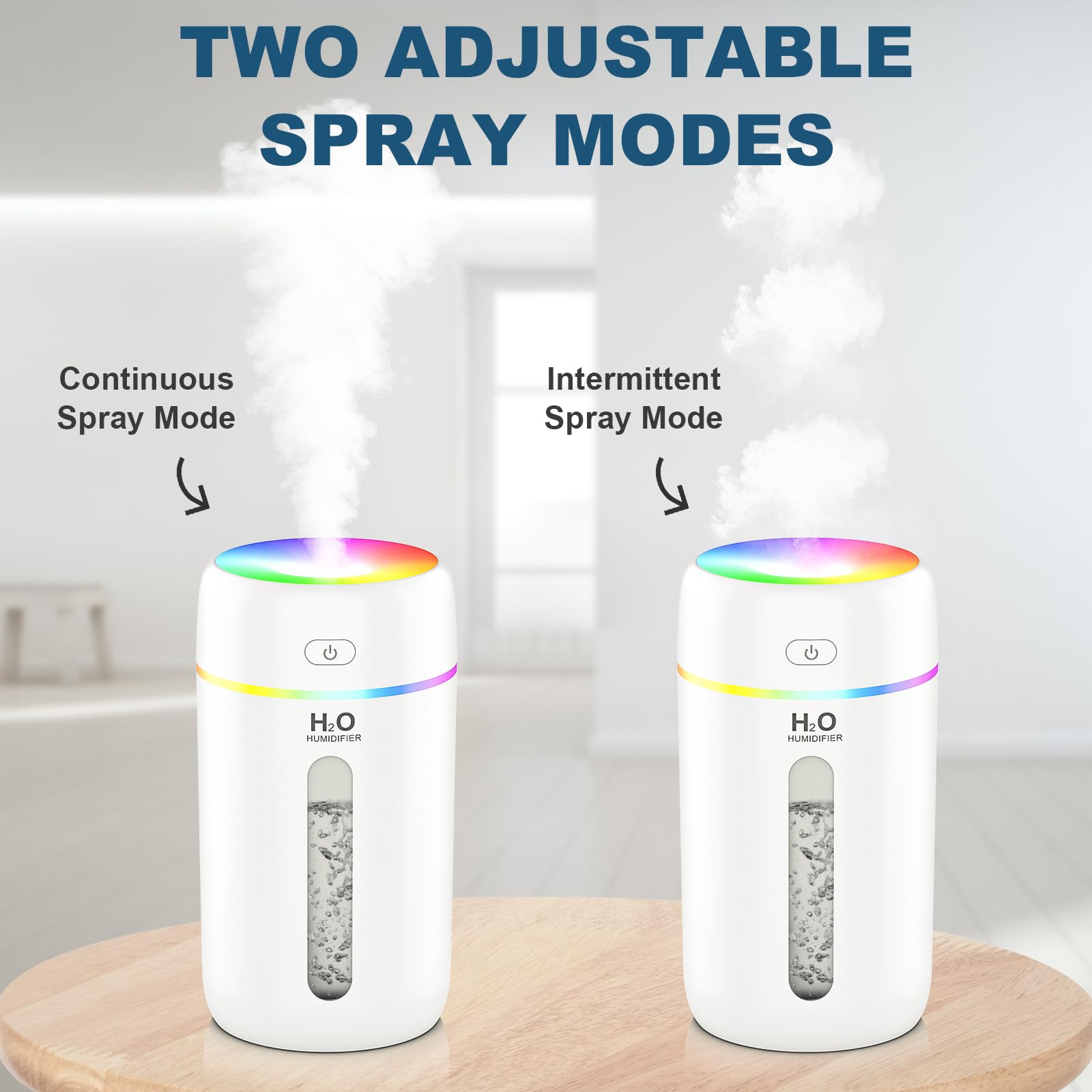 ZPP Small Humidifier, Portable cool mist humidifiers for bedroom, Mini Desktop Humidifier for Home, Office, Travel with Night Light, Auto Shut-Off