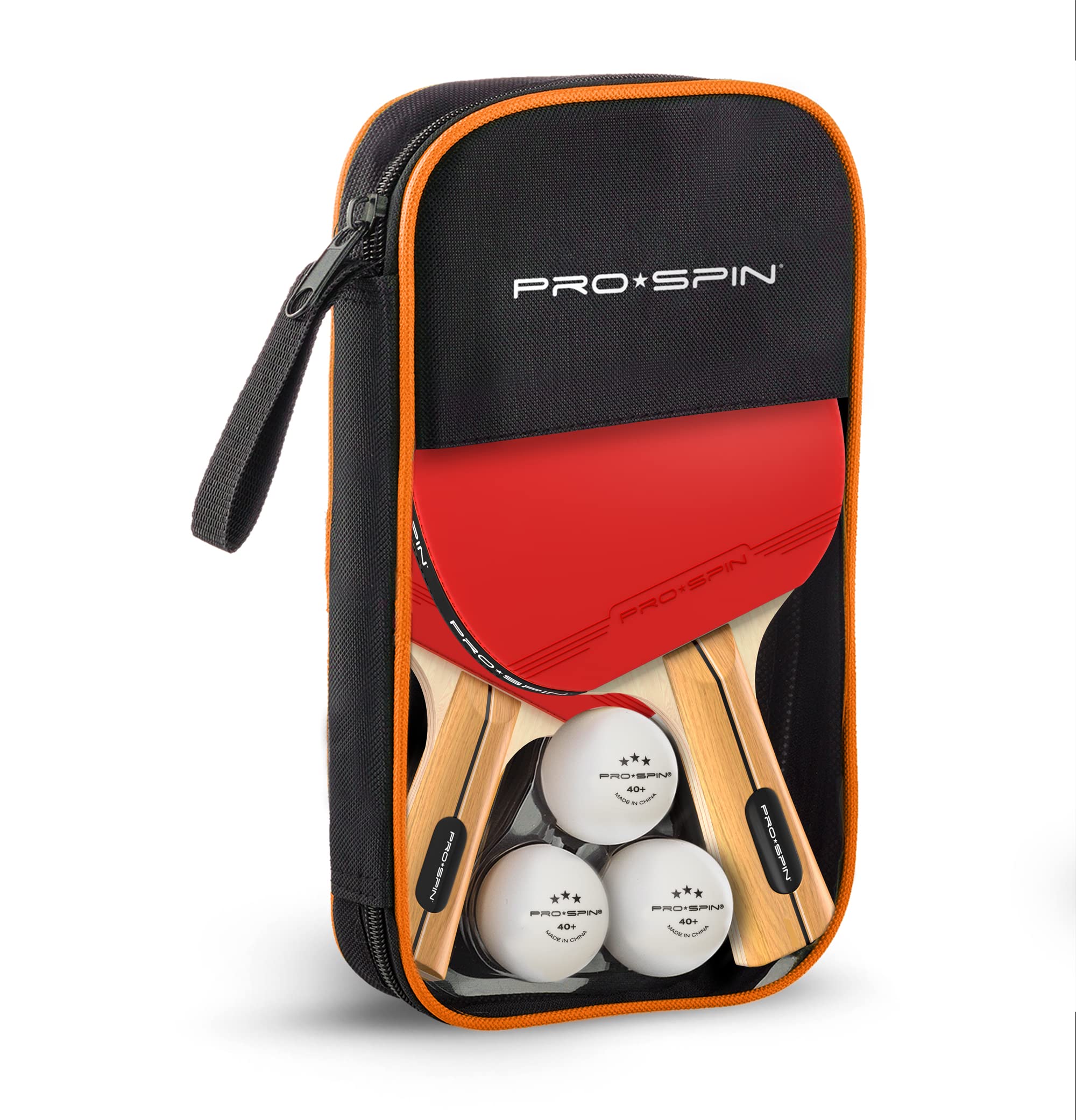PRO-SPIN Ping Pong Paddles - High-Performance 2-Player Set with Premium Table Tennis Rackets, 3-Star Ping Pong Balls, Compact Storage Case | Ping Pong Paddle Set of 2 for Indoor & Outdoor Games