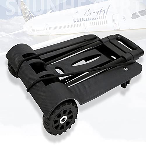 WDBBY Portable Foldable Two-Wheeled Luggage Shopping Travel Cart Flatbed Trailer Trolley Barrow Hand Tools