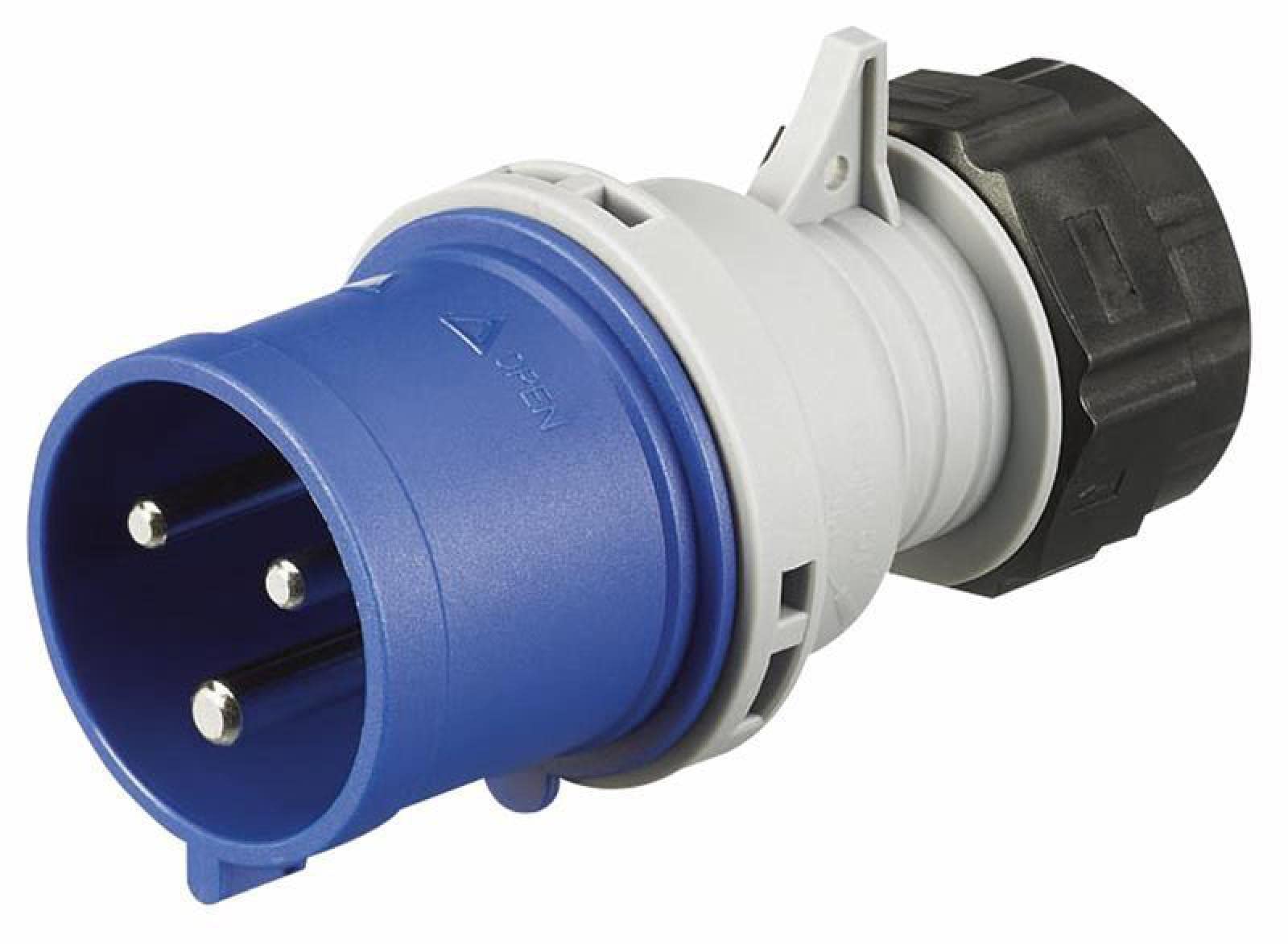 MK (ELECTRIC) - 32A 2P+E 250V Commando Plug, IP44 Blue