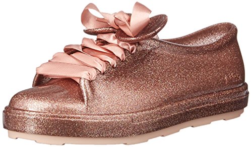 Mini Melissa Girl's Mel BE + Disney Sneaker, Pink Glitter, 3 M US Little Kid