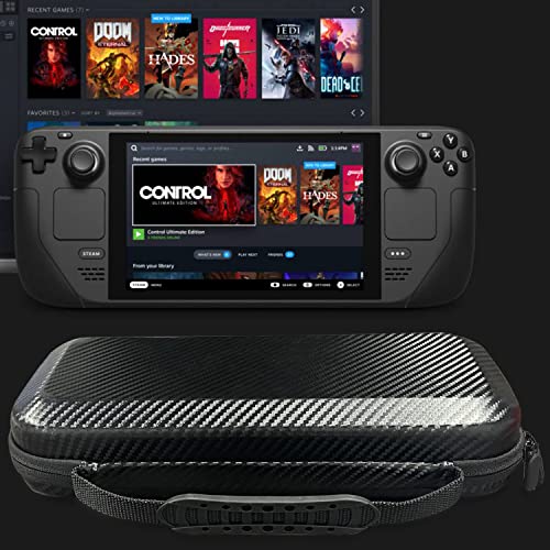 Steam Deck Carrying Case, Protective Hardshell Travel Case with Zipper Pocket for Steam Deck Console & Accessories, Storage Bag - Fit Original Charger AC Adapter