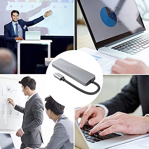 WDBBY Type-C Hub to HDMI-Compatible Adapter 4K 3 USB C Hub with TF Security Digital Reader Slot for Pro
